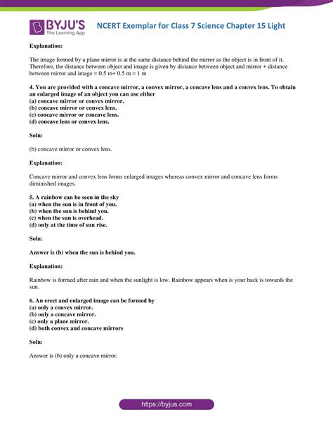 Ncert Exemplar Solutions For Class 7 Science Chapter 15 Light