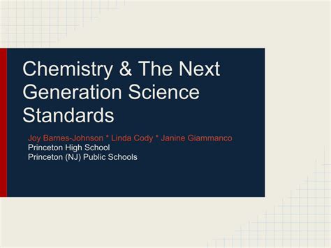 Pdf Chemistry And The Next Generation Science Standards And The Next Generation Science Standards