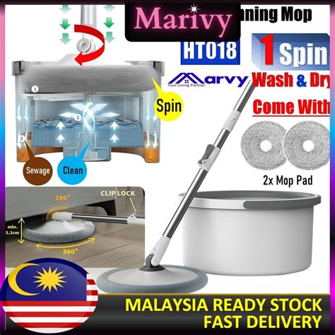 360 Degree Spin Mop Clean Water And Sewage Separation Mop With Bucket