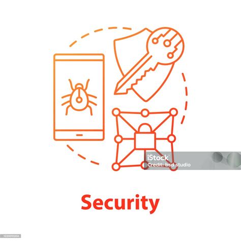 보안 개념 아이콘입니다 개인 정보 보호 아이디어 얇은 라인 그림입니다 기밀 데이터 암호화 사이버 보안 및 안전 디지털 권한 부여 벡터 절연 선도선 도면 개념에 대한 스톡