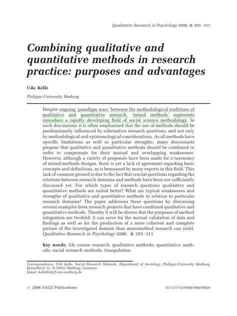 Combining Qualitative And Quantitative Methods In Research Practice