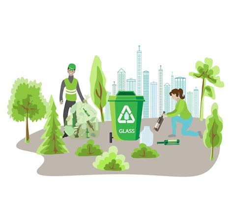 Premium Vector Separation People Sorting Garbage Eco Containers Separate Waste For Taking Care