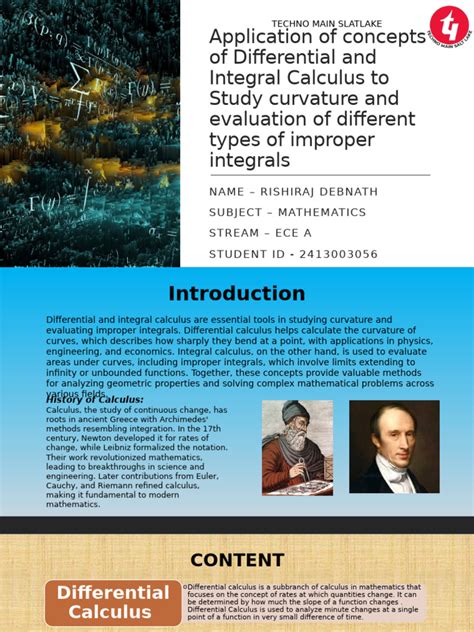 Application Of Concepts Of Differential And Integral Calculus Pdf Integral Calculus