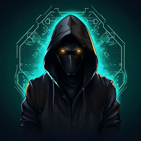 Premium Photo Hooded Hacker Logo Mascot Premium Photo Hooded Hacker Logo Mascot