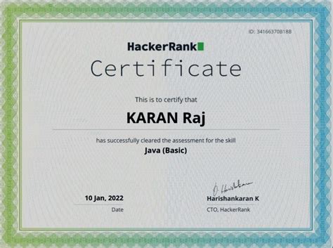 Karan Raj On Linkedin Java Certificate 5star In Java Developer