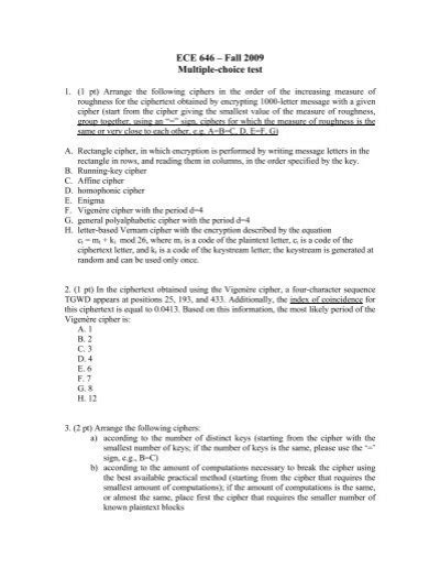 Midterm Exam 1 From Fall 2009 Ece