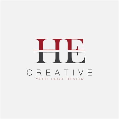 Premium Vector He Initial Monogram With Letter Creative Logo