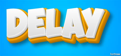 Delay Yellow White 3d Text Effect Generator