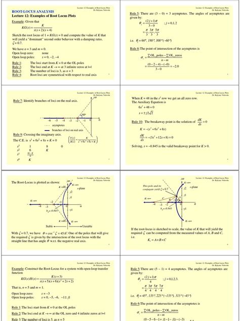 Lecture 12 Examples Of Root Locus Plots Pdf Geometry Applied Mathematics