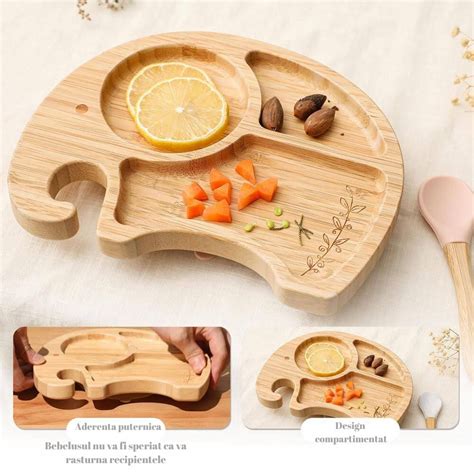 Комплект куфар Diversification 6 продукта слончета силиконови и бамбукови контейнери с