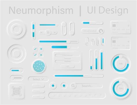Premium Vector Neumorphism User Interface Design Kit Neumorphism Ui Ux Icons Set User
