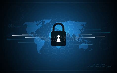 Abstract Security Tech Sci Fi Concept Background Hexagon Pattern Design With Circle Button Data