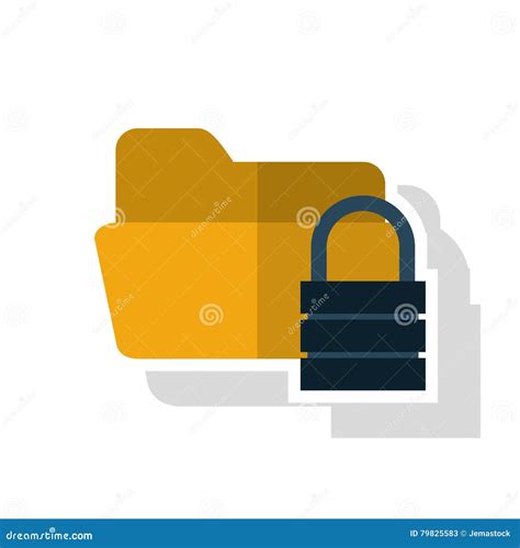 Isolated File Padlock And Data Base Design Stock Illustration
