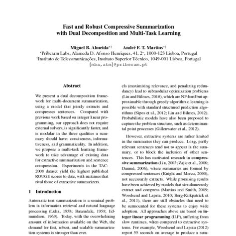 Fast And Robust Compressive Summarization With Dual Decomposition And