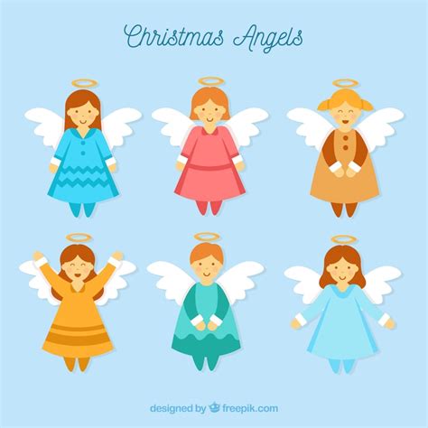 천사 세트 벡터 Freepik에서 무료 고품질 벡터를 다운로드하세요 Freepik