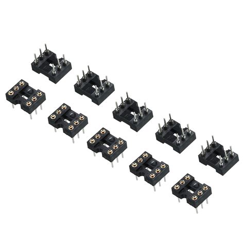 Uxcell Dip Ic Chip Socket Adapter Round Pin 6p 2 54mm Pitch Ic Socket
