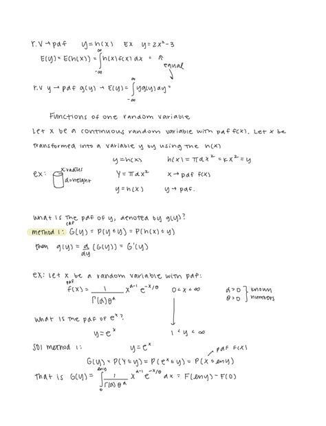 Chapter 5 Distributions Of Functions Of Random Variables V Pdf D H X Ex 4 2 2 3 Ely Echlx