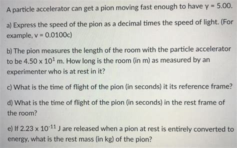 solved a particle accelerator can get a pion moving fast