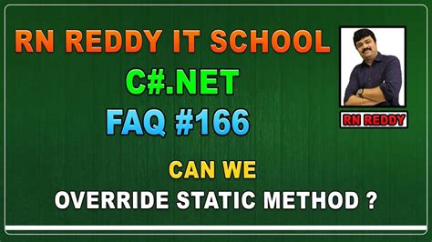 Cfaq166 Can We Override Static Method Youtube