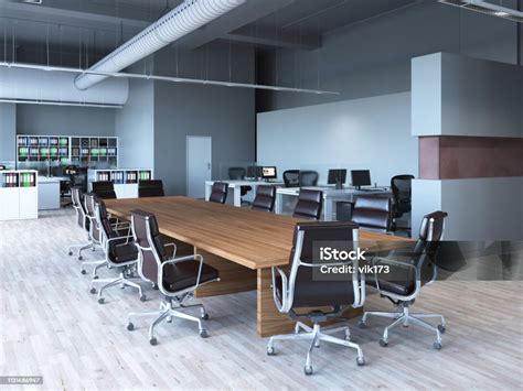 사무실 실사 적 렌더 3d 그림입니다 회의실을 갖추고 있습니다 0명에 대한 스톡 사진 및 기타 이미지 0명 3차원 형태 가구 Istock