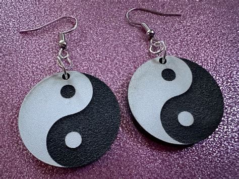 Yin And Yang Earrings Laser Cut Acrylic Yinyang Yin Yang Asian