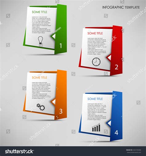 Info Graphic Colored Folded Paper Pointers Stock Vector Royalty Free 332155400