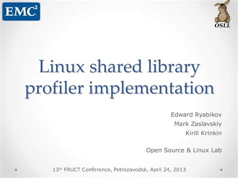Pdf Linux Shared Library Profiler Implementation · O Profiling Only