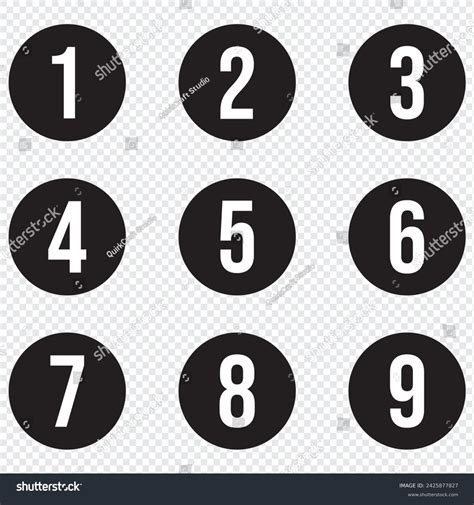 Number Icons Circle Separate Use Stock Vector Royalty Free 2425877827
