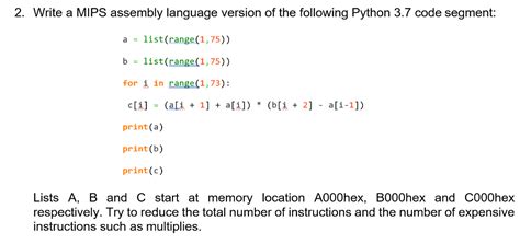 Solved Write A MIPS Assembly Language Version Of The Chegg Com