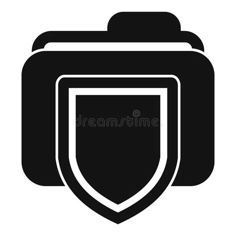 Secured Folder Documents Icon Simple Vector Alarm Crime Stock Vector