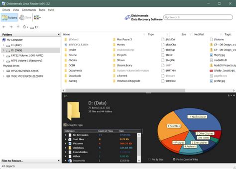 使用 diskinternals linux reader 在 windows 上读取 linux 文件系统