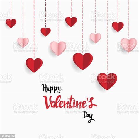 해피 발렌타인 데이 하루 된 마음의 창조적인 사랑 구성 벡터 일러스트 레이 션 밸런타인데이에 대한 스톡 벡터 아트 및 기타