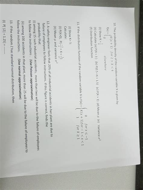 Solved The Probability Density Of The Random Variable X Chegg