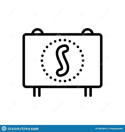 Black Line Icon For Integral Math And Sign Stock Illustration