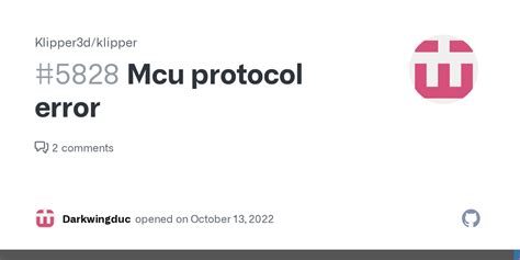 mcu protocol error · issue 5828 · klipper3d klipper · github