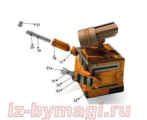Валли из бумаги схемы деталей для вырезания и склеивания Paper Models Wall E Paper Toy Design
