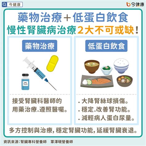 慢性腎臟病治療2大不可或缺！認識藥物治療＆低蛋白飲食。