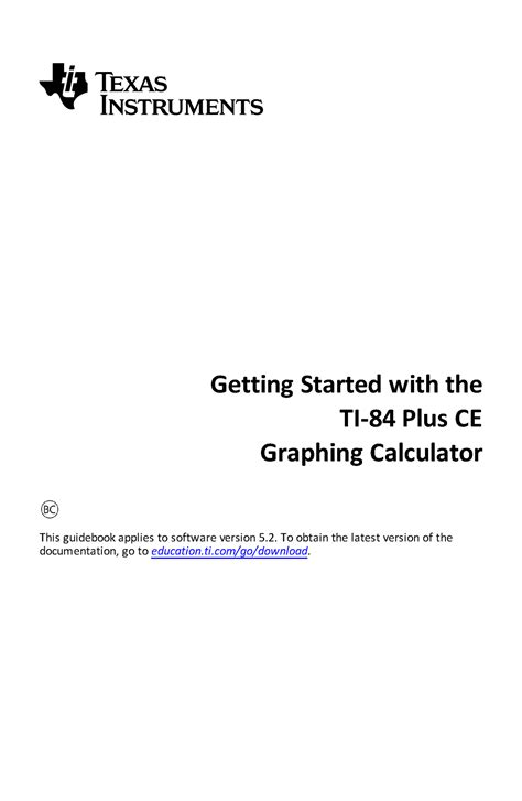 Ti84 Plus Ce Getting Started En Getting Started With The Ti 84 Plus Ce Graphing Calculator
