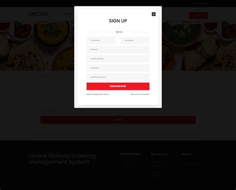 Online Railway Catering Management System Railway Catering Management