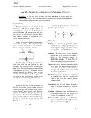 Lab Resistors In Series And Parallel Online Pdf Text General