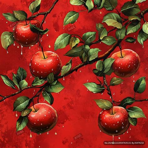 Ai创作图手绘苹果背景底纹 手绘红苹果 苹果装饰画 金帅苹果插画 创意红苹果 金苹果装饰画 插画苹果 苹果壁画 平安夜红苹果 红果无框画 苹果墙画 新中式装饰画手绘苹果 苹果无框画 手绘苹果