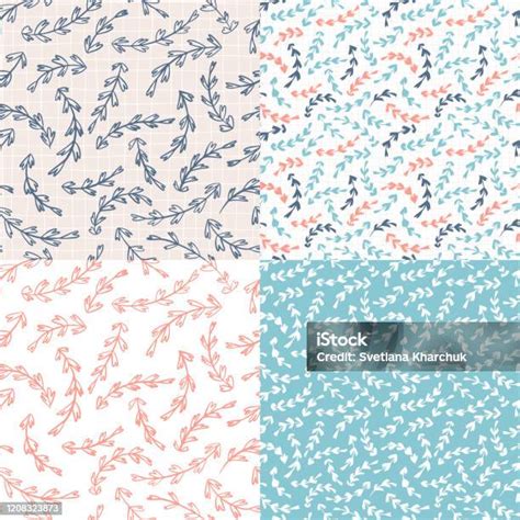 파스텔 색상의 패턴의 꽃 벡터 원활한 세트입니다 손으로 그린 간단한 낙서 그림입니다 섬유 벽지 포장 등에 이상적입니다 가리기에