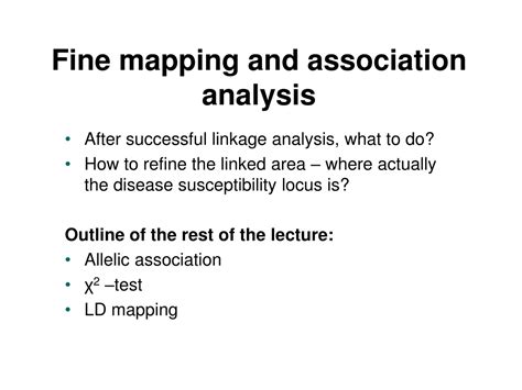 Ppt Gene Mapping Linkage And Association Analysis For Disease