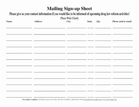 Mailing List Template Word Shooters Journal