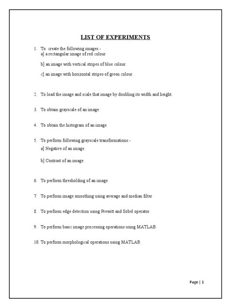 Matlab Image Processing Experiments Pdf Multidimensional Signal