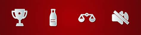 세트 트로피 컵 유리 병 우유와 모자 정의의 척도와 스피커 음소거 아이콘 벡터 1위에 대한 스톡 벡터 아트 및 기타 이미지 1위 건강한 생활방식 규모 Istock