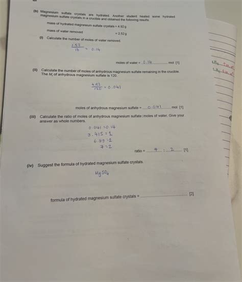 B Magnesium Sulfate Crystals Are Hydrated Studyx