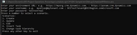 Dynamics 365 Project Operations Schedule Api C Sample Code Samples Microsoft Learn