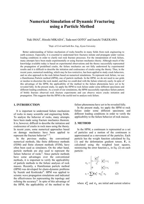 Pdf Numerical Simulation Of Dynamic Fracturing Using A Particle Method