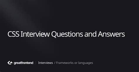 Css Interview Questions And Answers By Ex Faang Interviewers